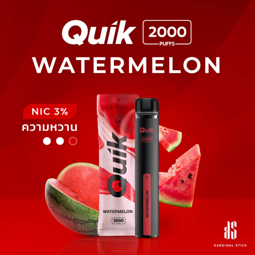 KS Quik 2000 Puffs พอตใช้แล้วทิ้ง 2000 คำ กลิ่น Watermelon แตงโม